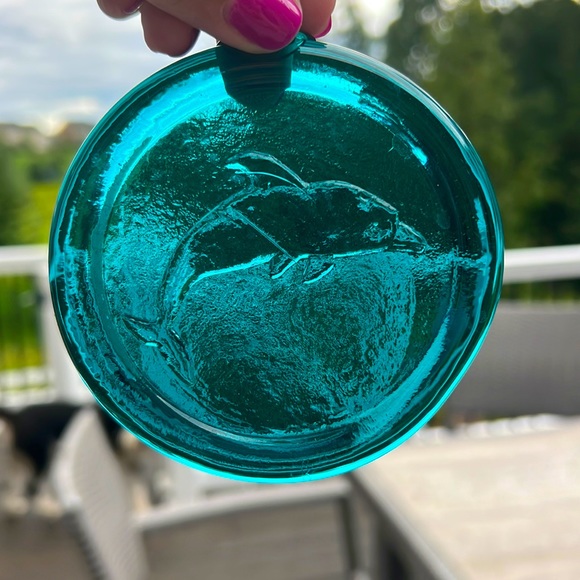 Accents | Handmade Glass Medallion Blue Dolphin | Poshmark